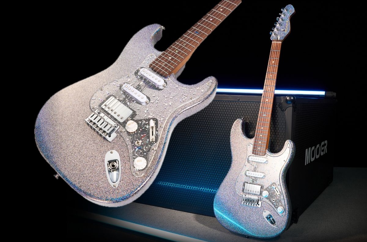 Mooer MSC50 Pro Magic Crystal, una guitarra tipo Strat con acabado ...